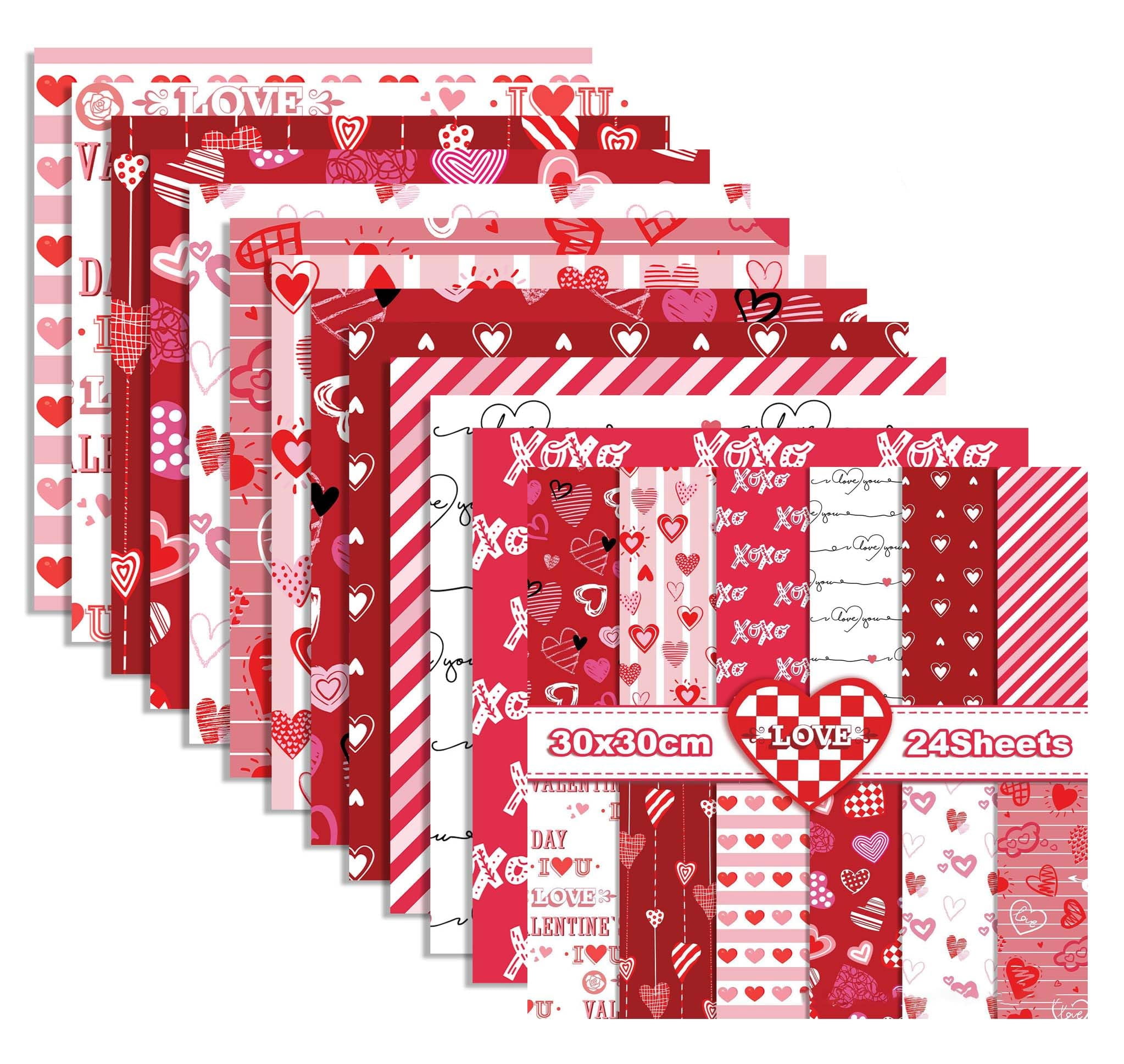 GLKTOPO 12 Inches Double-sided TSF6 Valentine's Day Theme Scrapbook ...