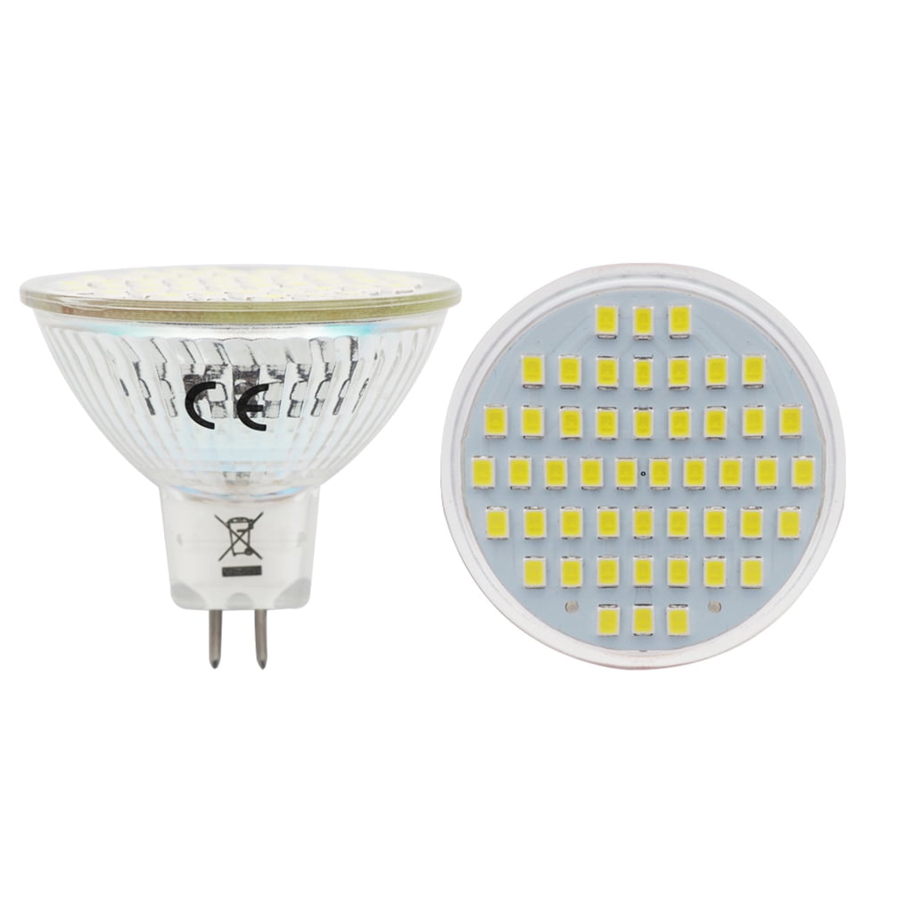 GLMING MR16 GU5.3 Bi-pin Base Glass Cover Lamp 48-2835 SMD LED Light 3W ...