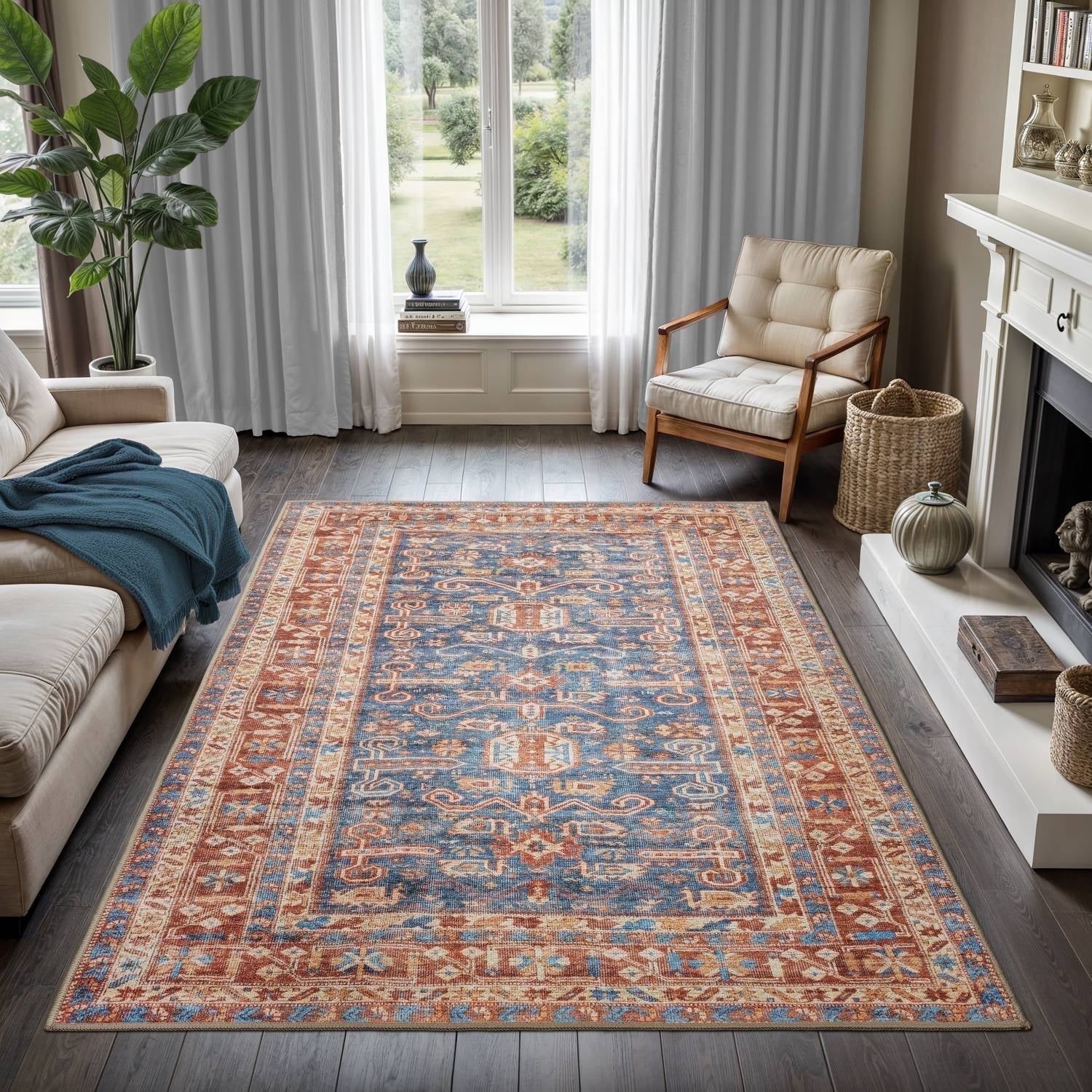 GLN Rugs Jerusalem - Indoor, Machine Washable Area Rug 9'x12' Turkish ...