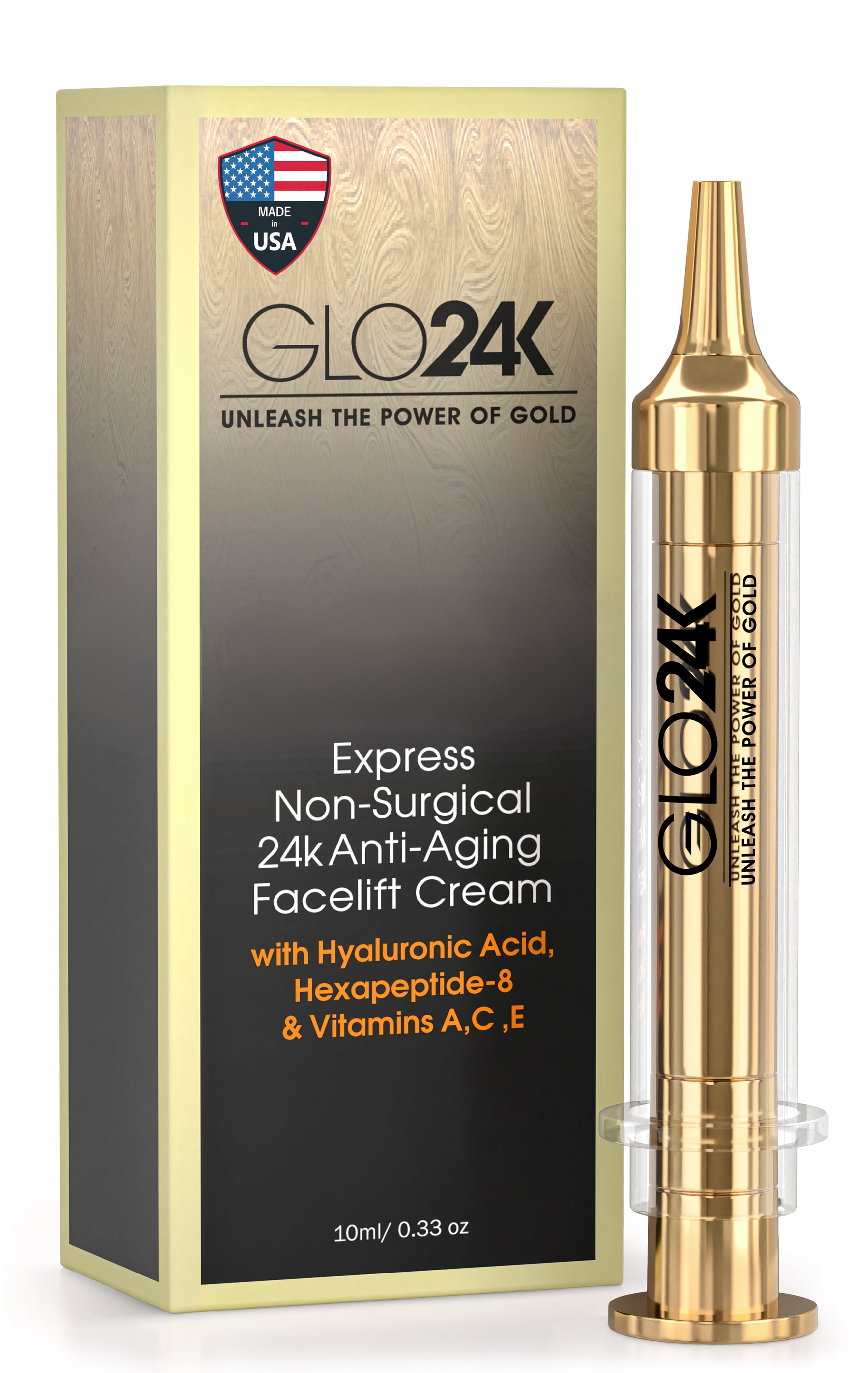 GLO24K 24k Gold Anti-Aging Instant Facelift Cream, Wrinkle Lifting ...
