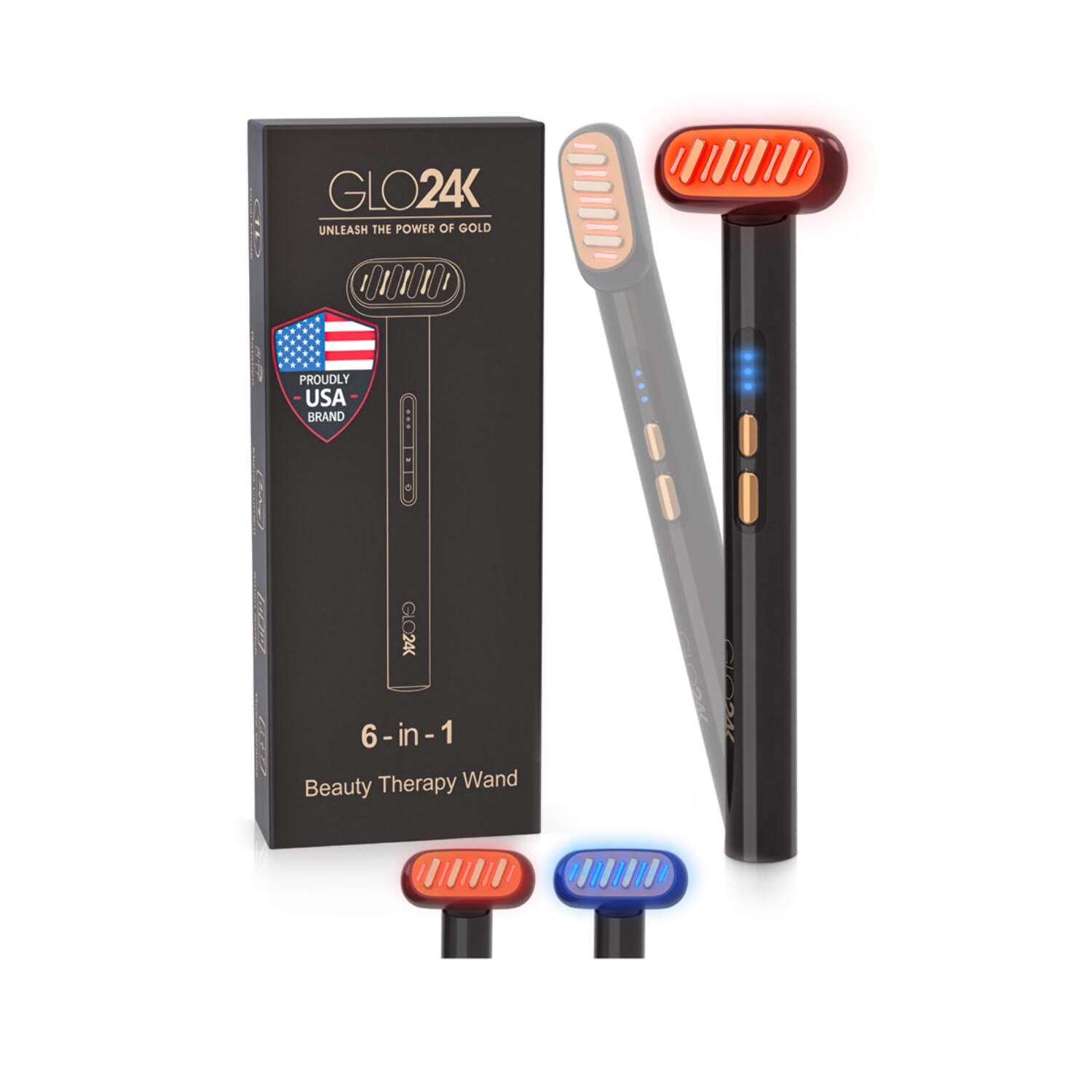 GLO24K 6-IN-1 Beauty Therapy Wand - Walmart.com