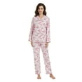 Global Womens Flannel Cotton Pajama Set Long Pjs Flannel Loungewear