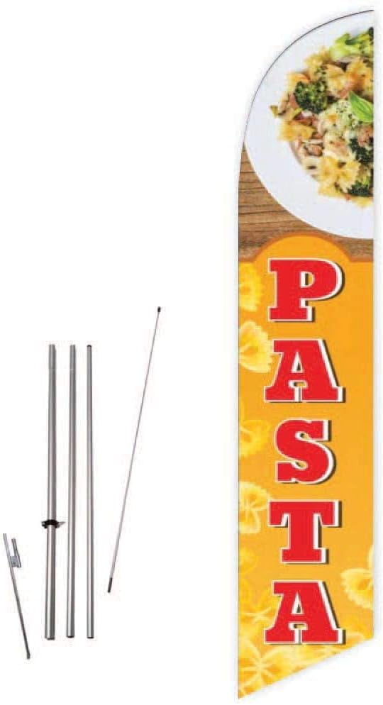 GLOBAL ADVERTISING Pasta Flag Eye Catching Banner Sign for Business and ...