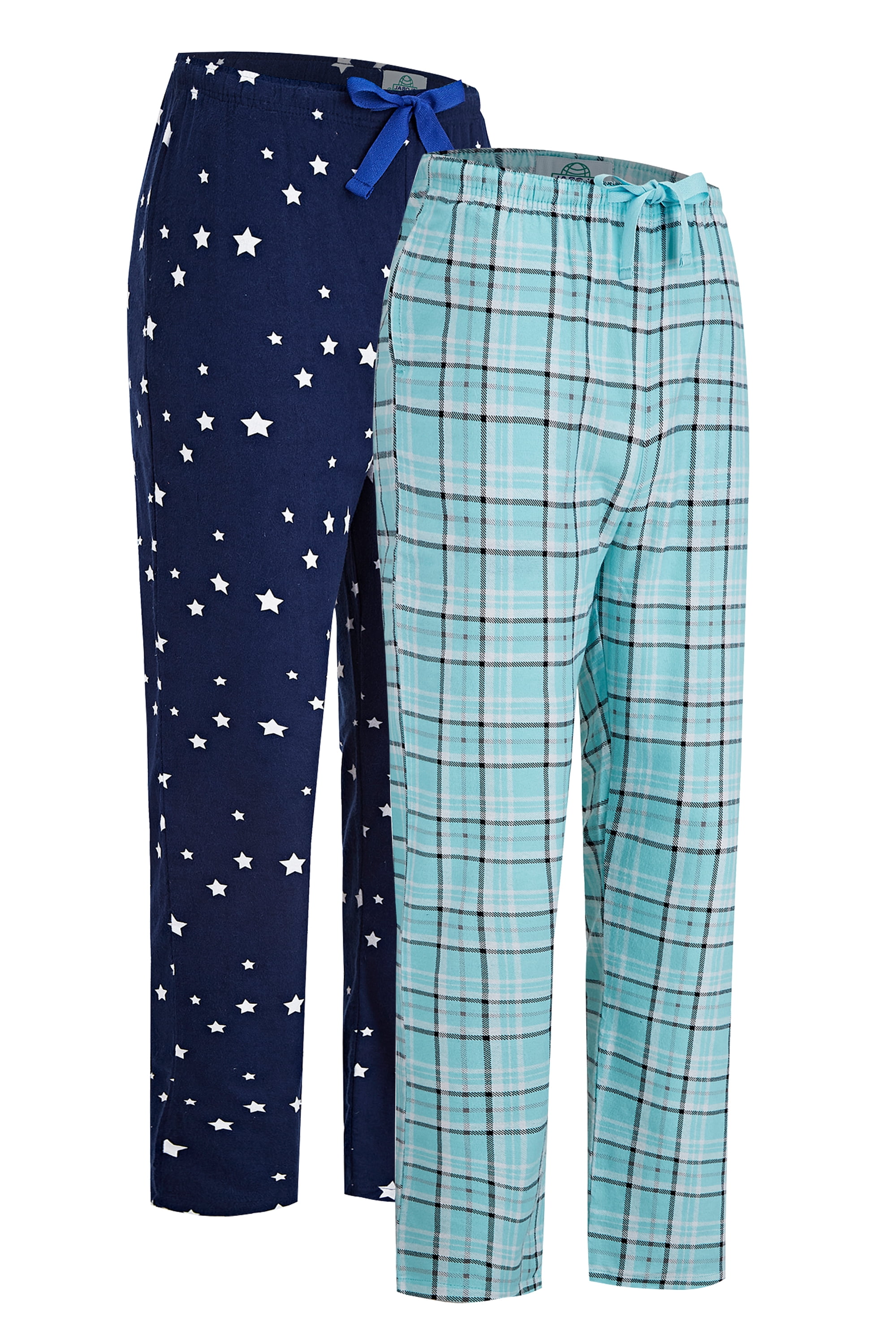 GLOBAL Cotton Flannel 2 Pack Women's Pajama Pants Sleepwear Sleep Pants ...