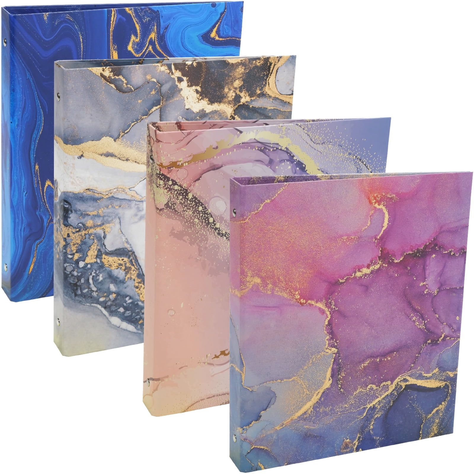 Global Printed Products 4 Pack Decorative Marble Binders 1-Inch Rings ...