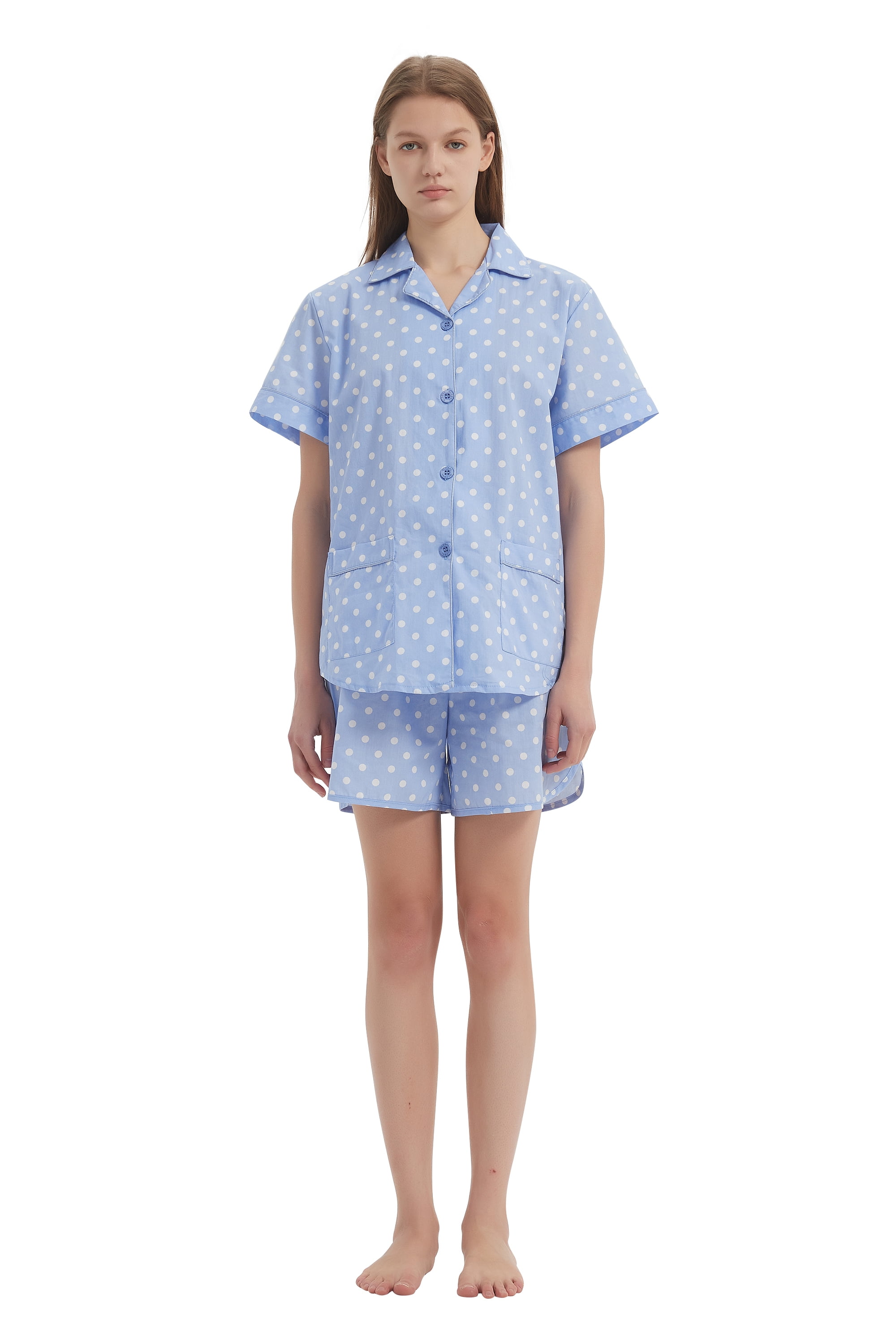 GLOBAL Womens Pajama Set Short Sleeve PJs for Women cotton Pajamas ...