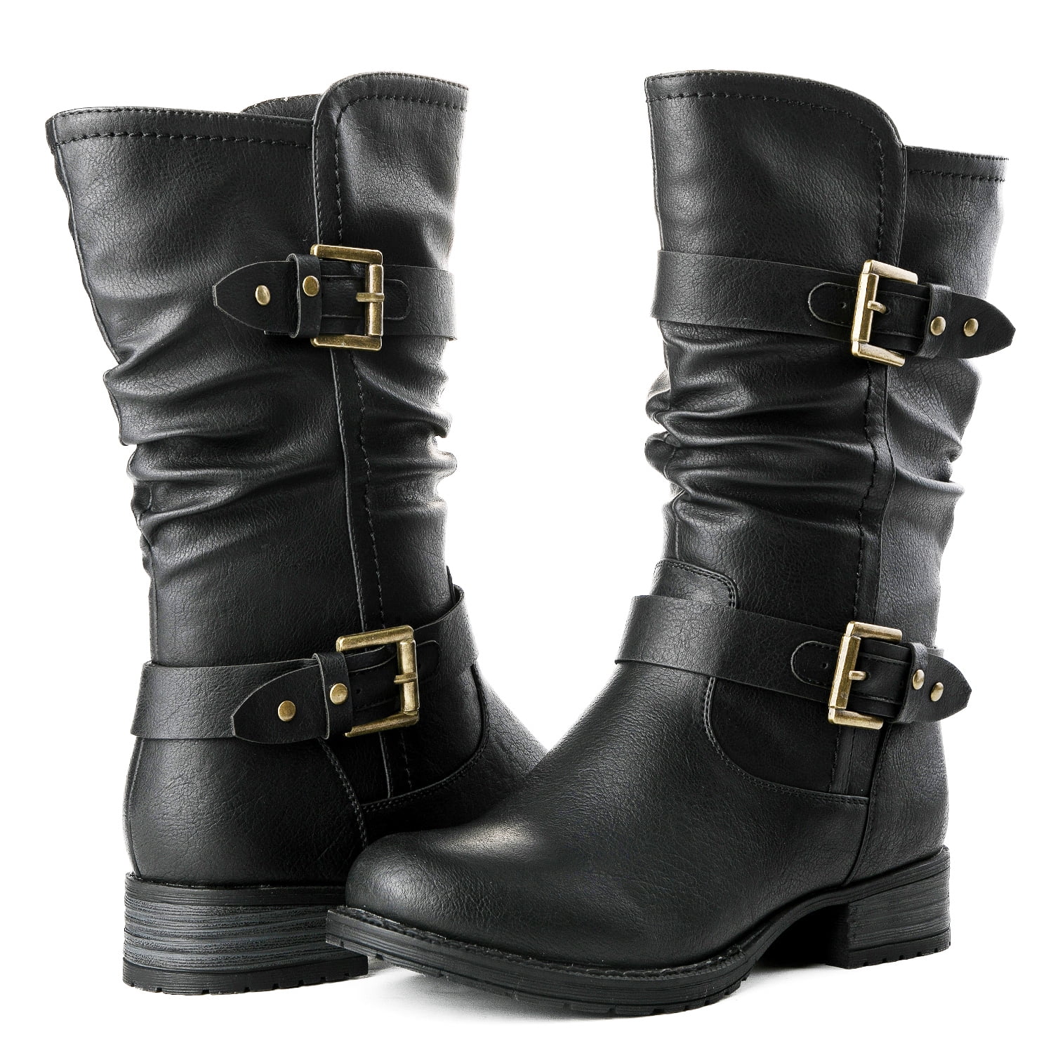GLOBALWIN Mid-Calf Black Fashion Dress Boots For Women 7M - Walmart.com