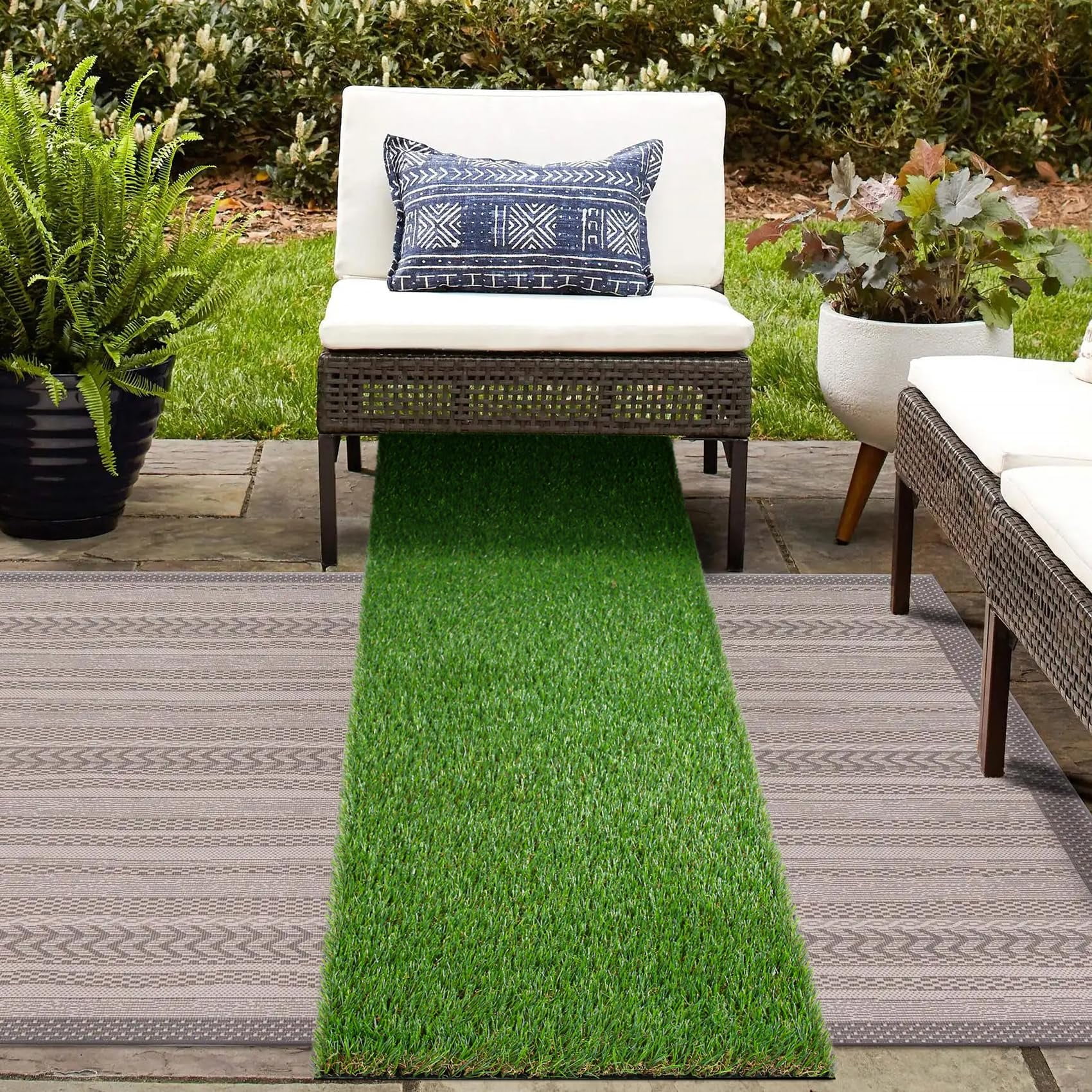 GLOBREEN 2X6 FT Artificial Turf Grass ATT1Runner Rug for Dogs, Thick ...