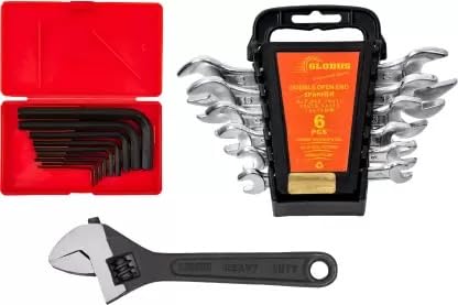 GLOBUS 1236Double Open End Spanner Set6 in Rake Adjustable Wrenchblack ...
