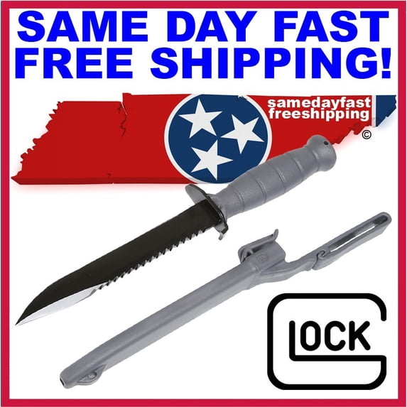 GLOCK GRAY KG039180 Field Knife w/Sheath 6.5" w/Saw SAME DAY FAST FREE ...