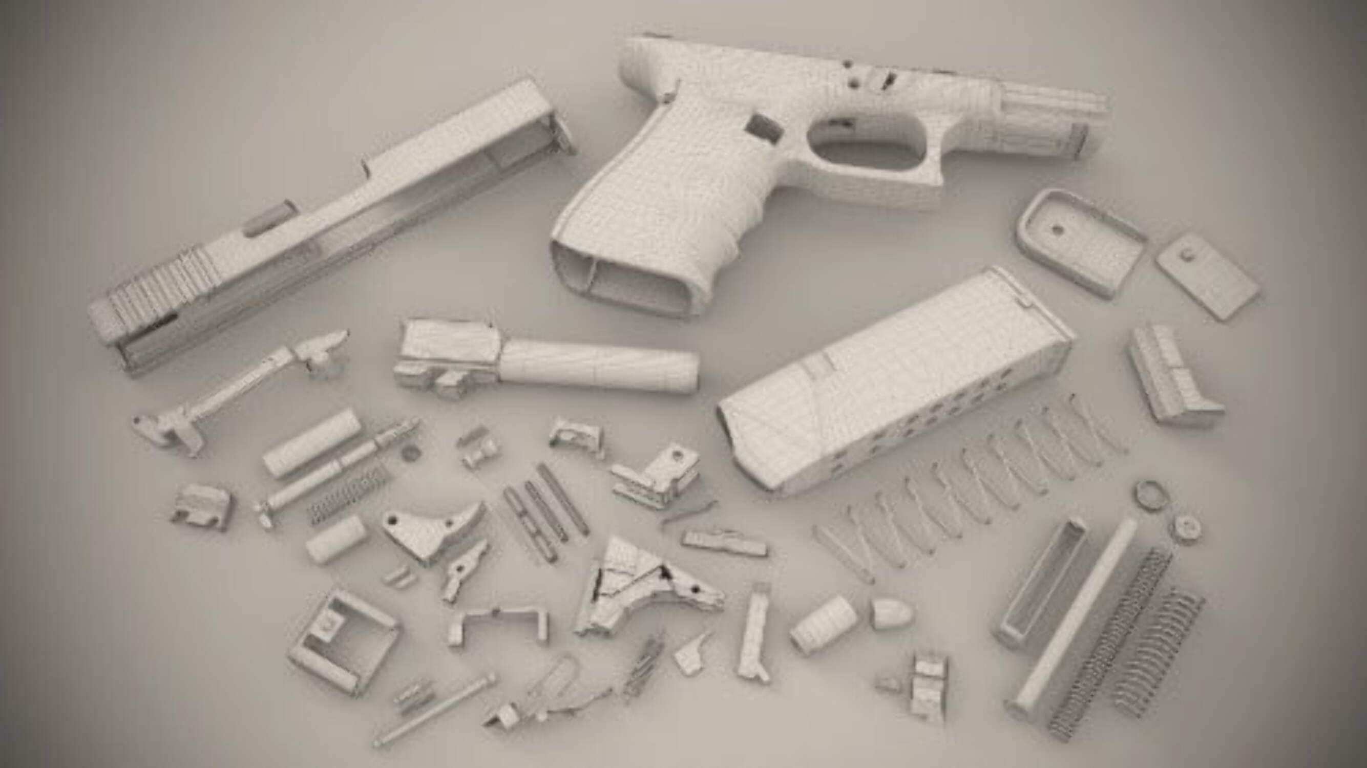 GLOCK GUN DISASSEMBLED PARTS GLOSSY POSTER PICTURE BANNER PRINT PHOTO ...