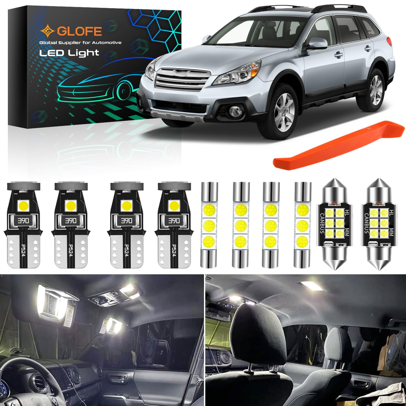 GLOFE Interior LED Map Bulbs Kit Package Replacement Subaru Outback ...
