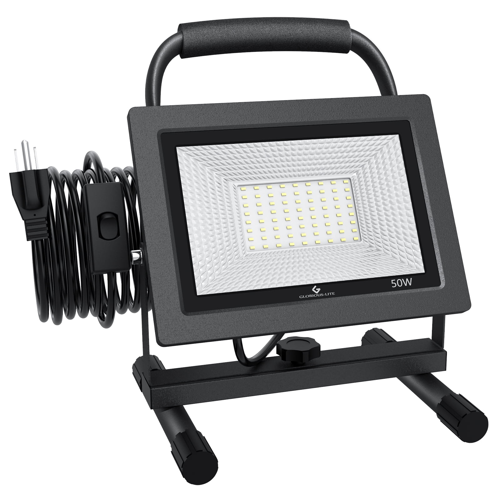 GLORIOUS-LITE 50W LED Work Light, IP66, 5000LM, 6500K, Adjustable ...