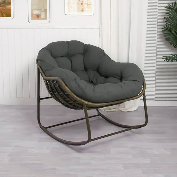 GLORY PATIO Outdoor Padded Rocking Chair Adults Oversized Recliner Egg ...