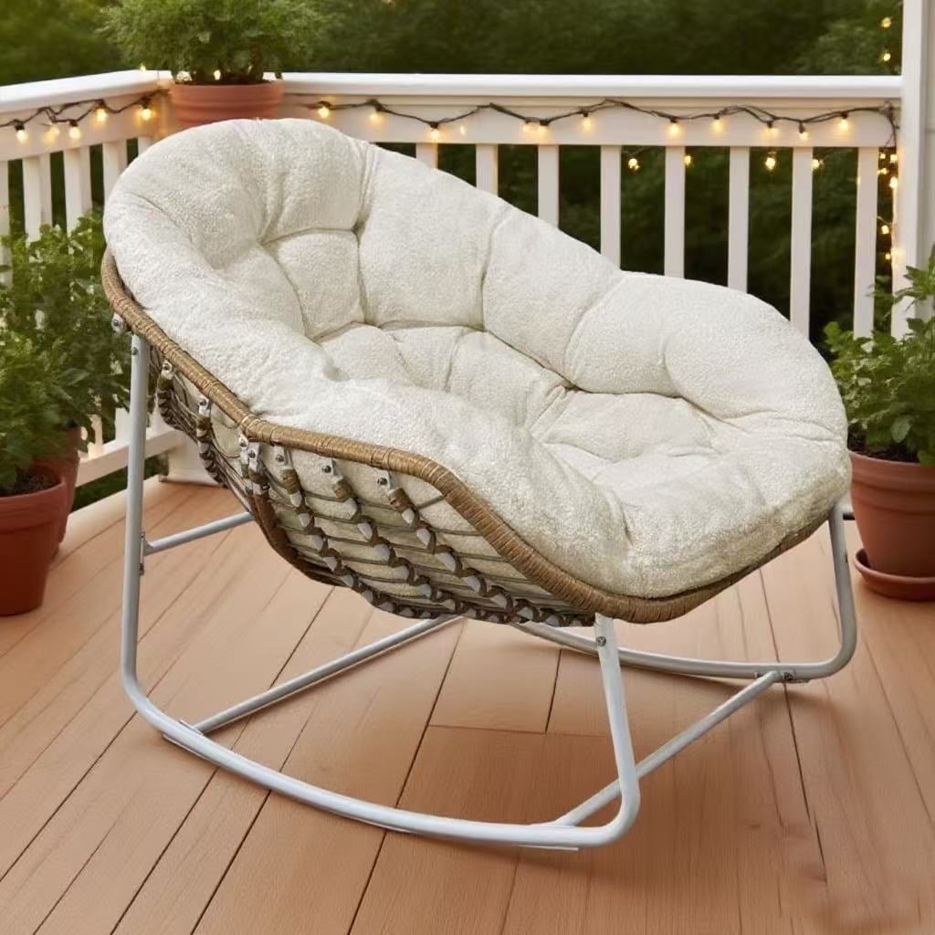 GLORY PATIO Outdoor Padded Rocking Chair Adults Oversized Recliner Egg ...