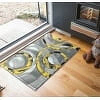 GLORY RUGS Area Rug Modern 2x3 Yellow Circles Geometry Soft Hand Carved ...