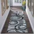 GLORY RUGS Area Rug Modern 2x7 Grey Black Circles Geometry Soft Hand ...
