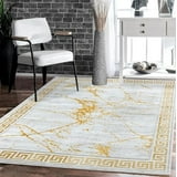 GLORY RUGS Area Rugs Marble 8x10 Cream Gold Carpet Modern Abstract Rug ...