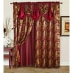 "GLORY RUGS Luxurious Red Window Panel with Attached Valance, 42""X84 ...