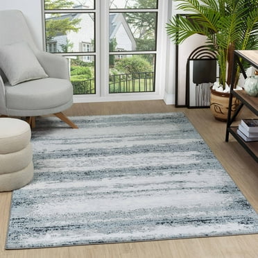 Glory Rugs Modern Abstract Area Rug 8x10 Grey Black Large Rugs for Home ...