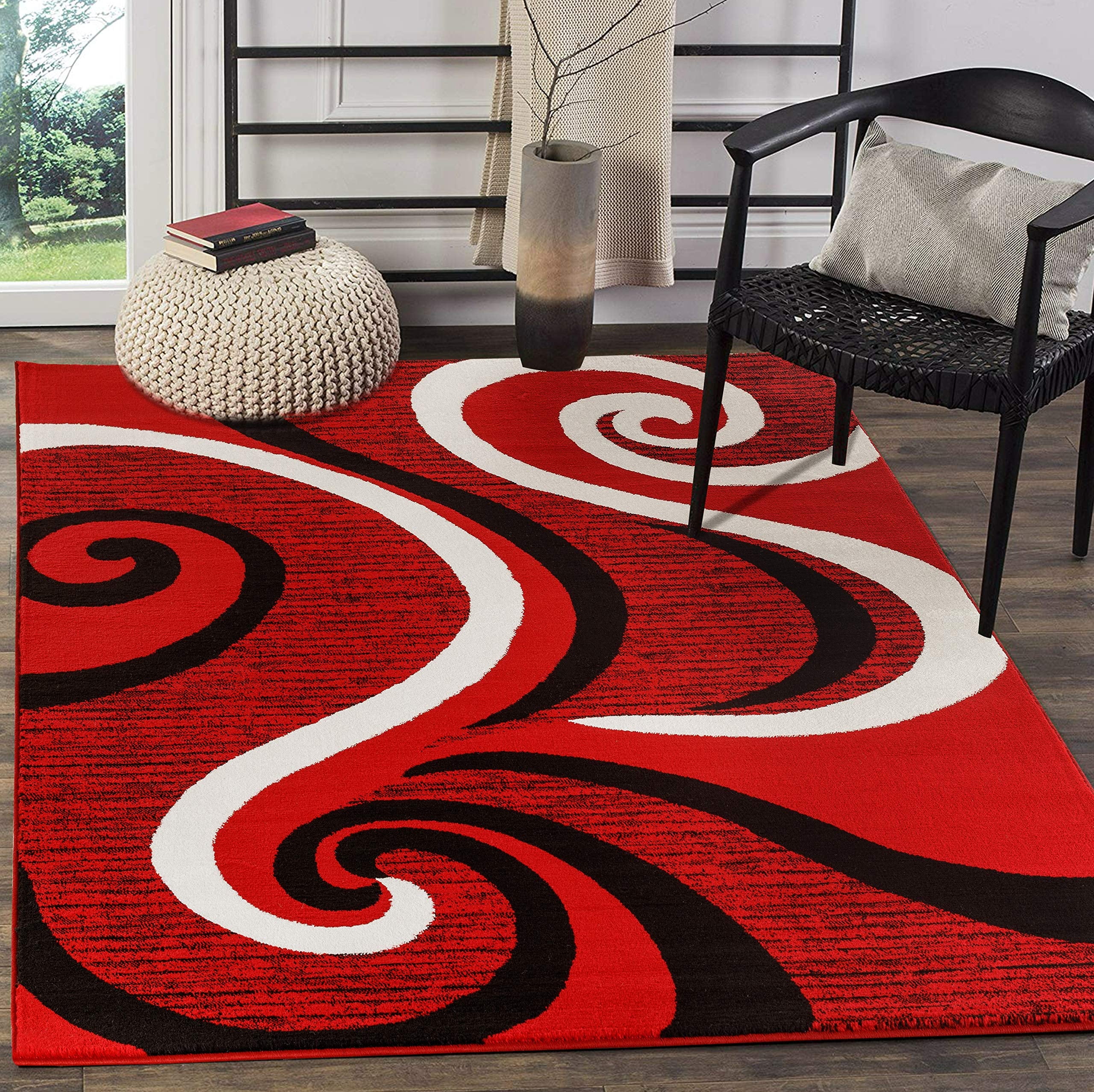GLORY RUGS Modern Area Rug 8x10 Swirls Carpet Bedroom Living Room ...