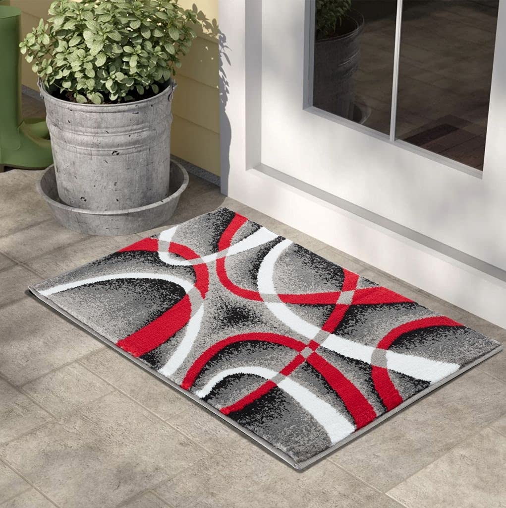 GLORY RUGS Modern Area Rug Swirls Carpet Bedroom Living Room ...