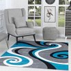 GLORY RUGS Modern Area Rug Swirls Carpet Bedroom Living Room ...