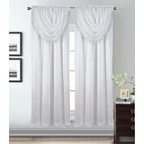 GLORY RUGS Window Panel with Attached Valance Curtain Bedroom Living ...