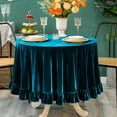 GLORY SEASON Velvet Luxurious Solid Round Tablecloth Farmhouse ...