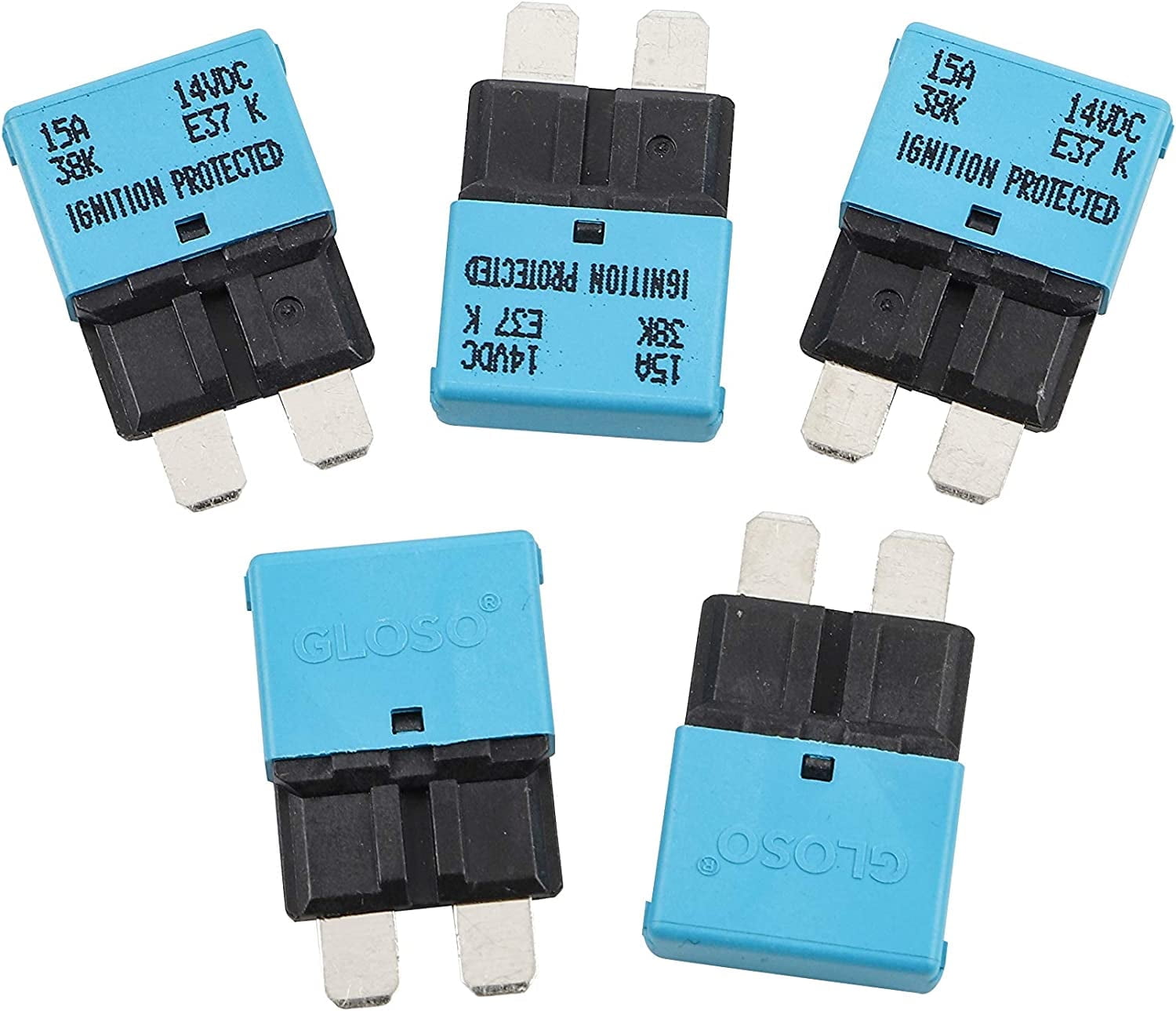 GLOSO E37 Auto (T1) Reset Low Profile ATC/ATO Circuit Breakers - (15A ...