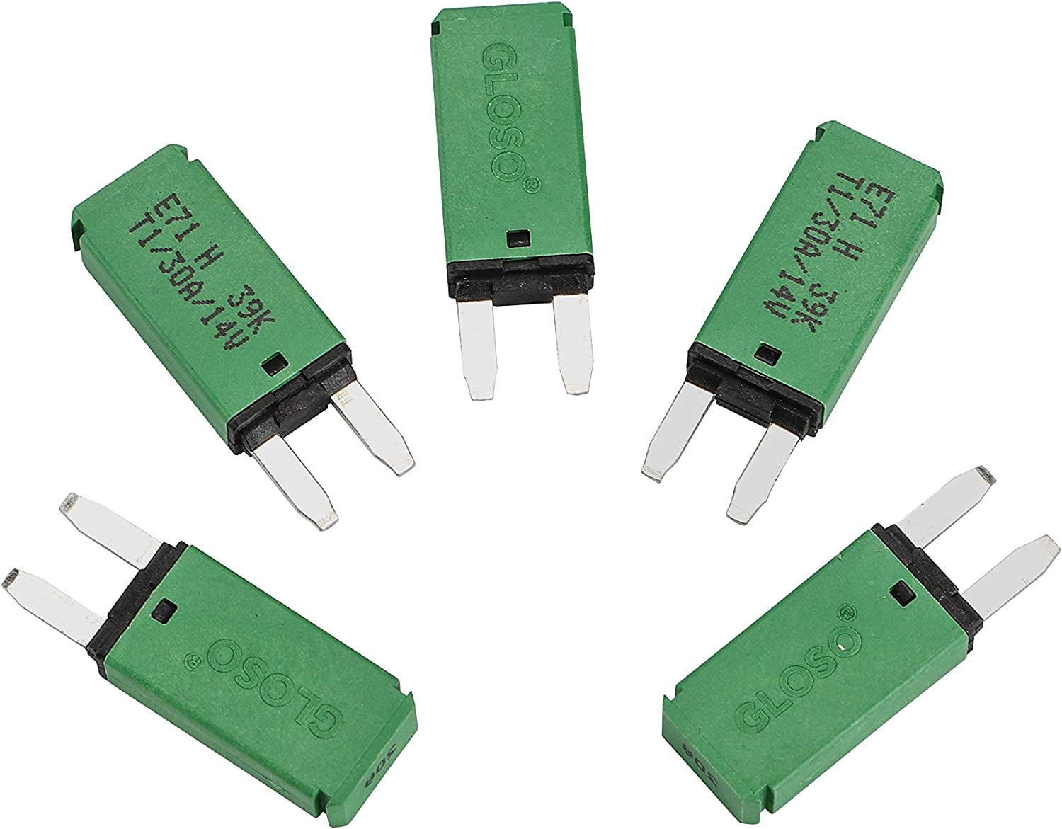 GLOSO E71 Mini ATM 30Amp Circuit Breakers Auto Reset (T1) - 5 Pack (30A ...
