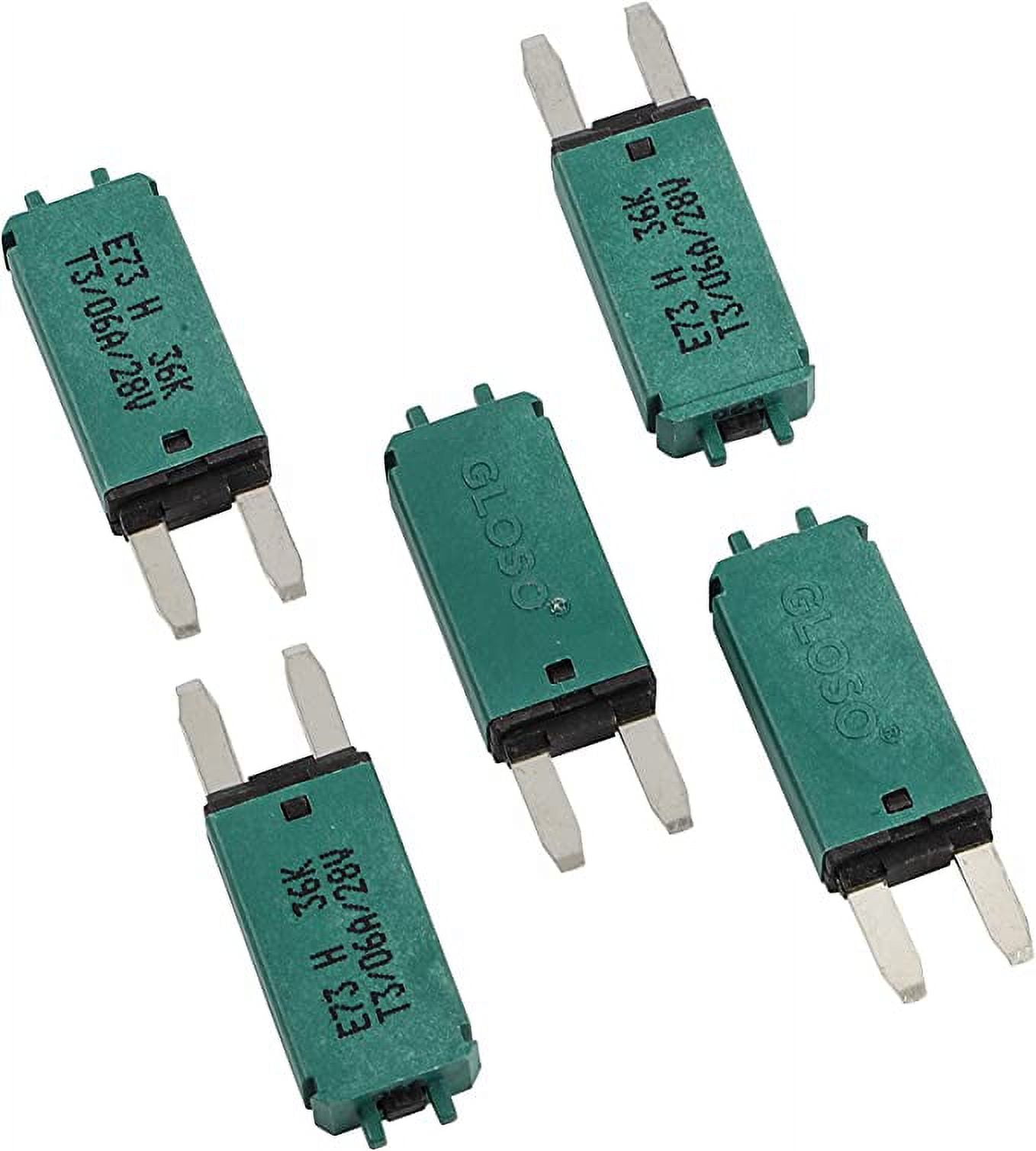 GLOSO E73 Mini ATM 6 Amp Circuit Breakers Manual Reset (T3) - 5 Pack ...
