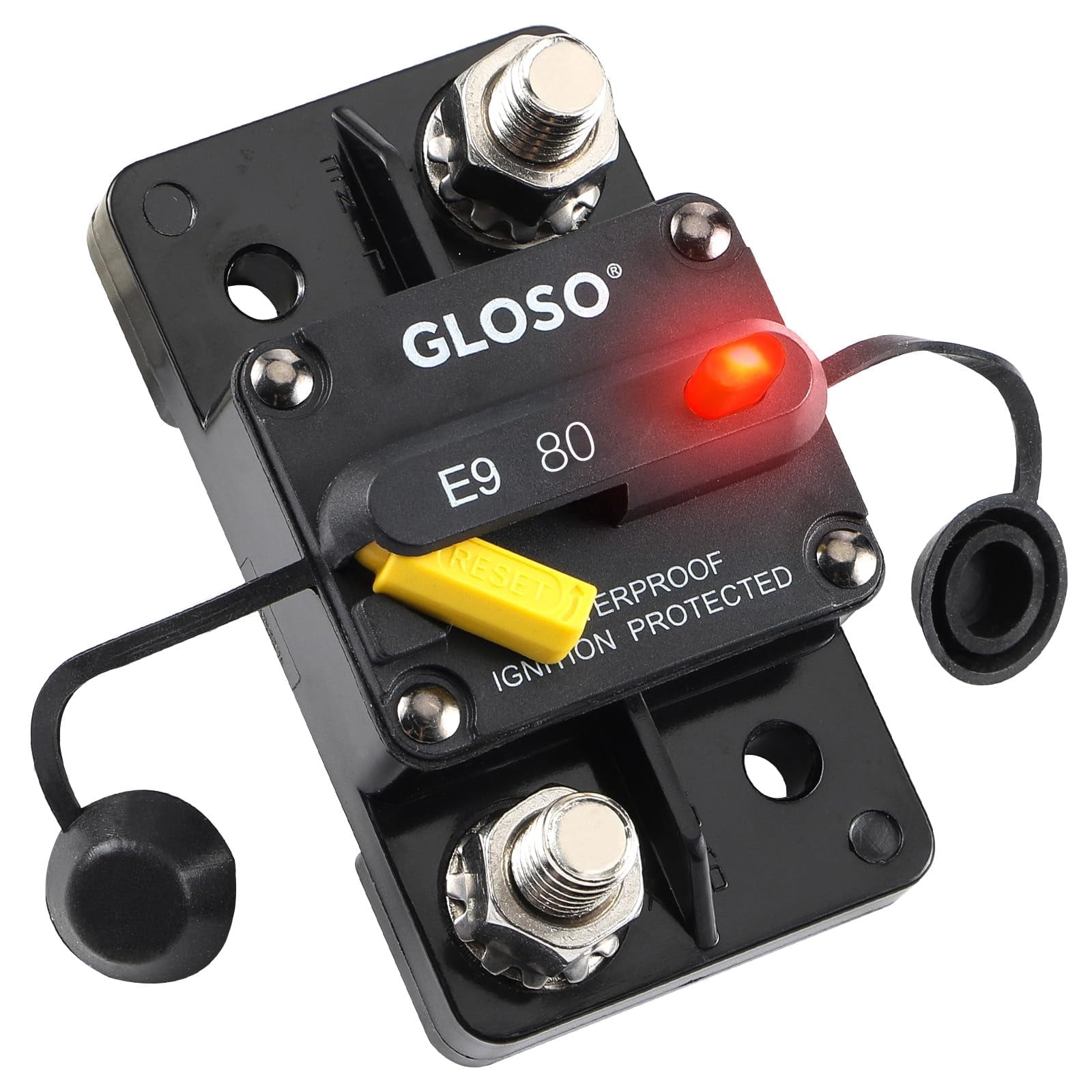 GLOSO E93L Hi-Amp Thermal Circuit Breaker w/ LED indicator, Extended ...