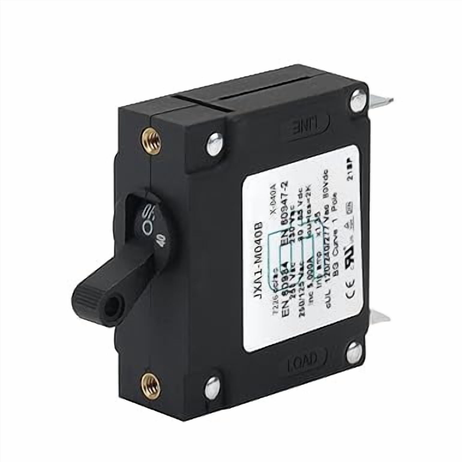 GLOSO J Type Hydraulic Magnetic 40A Circuit Breaker, Black Toggle ...