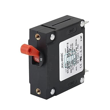 GLOSO J Type Hydraulic Magnetic 40A Circuit Breaker, Red Toggle, Single ...