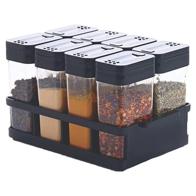 GLOSSYPLUS Kitchen 8pc Transparent Masala Box with Airtight Spice ...