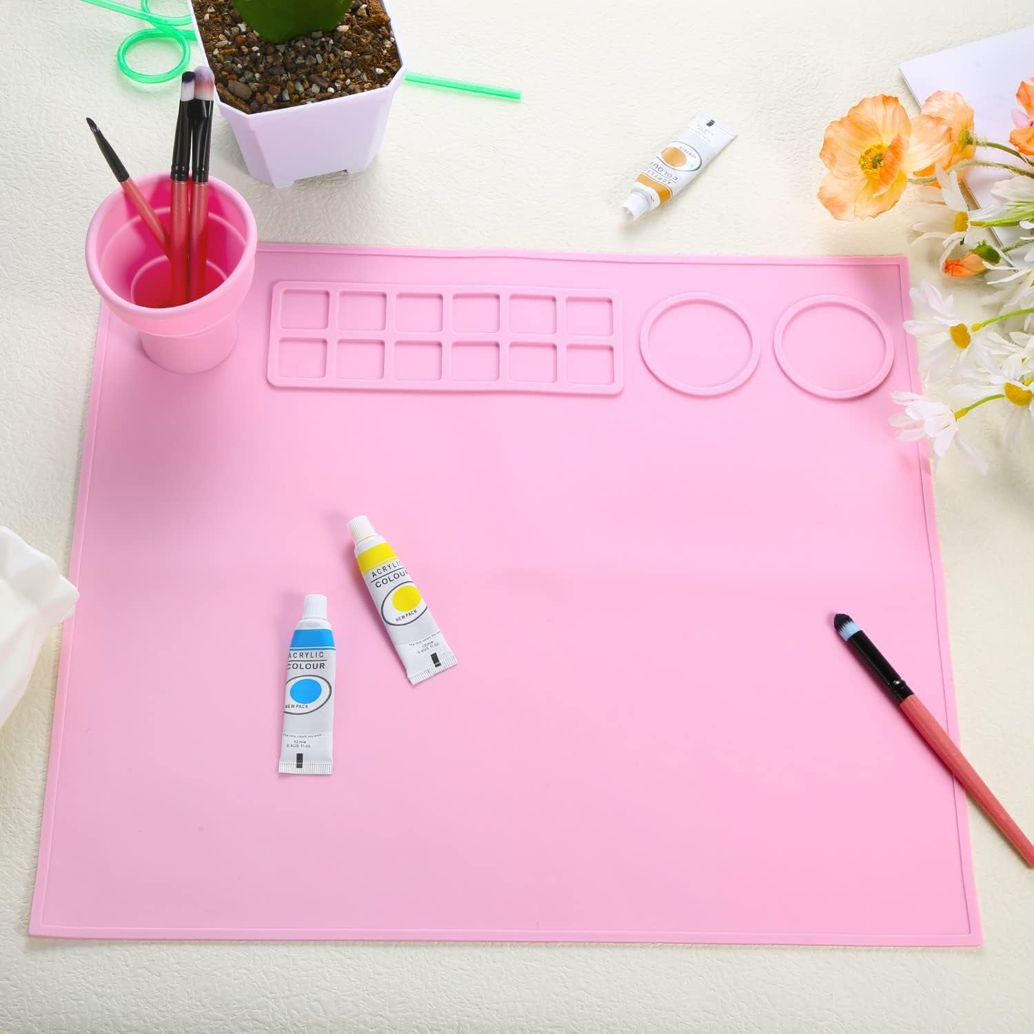 GLOSSYPLUS Silicone Craft Mat Silicone Painting Mat Non Stick Silicone ...