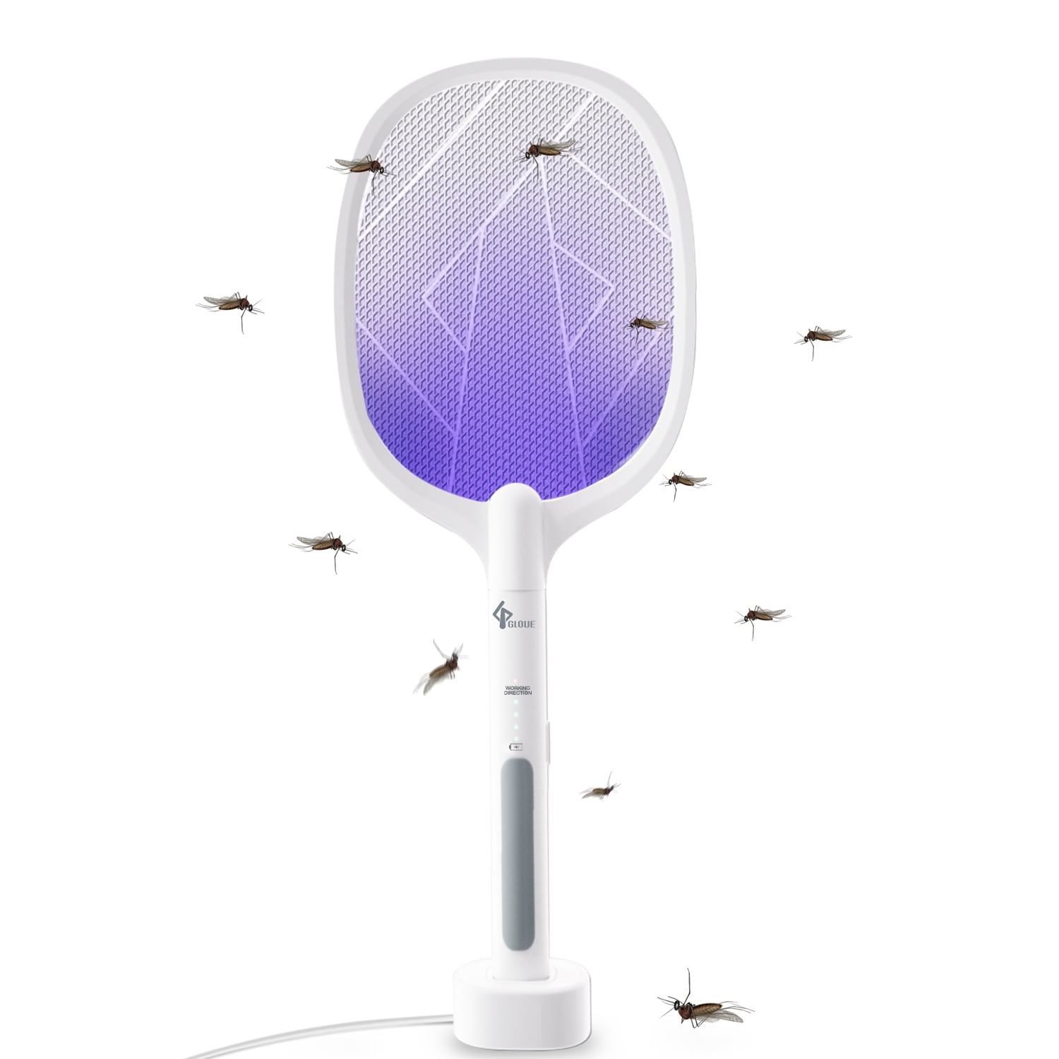 GLOUE 2 in 1 Bug Zapper, Electric Fly Swatter Mosquitoes Killing ...