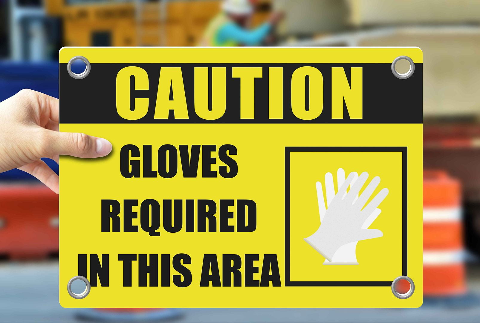 GLOVES REQUIRED IN THIS AREA | Warning Notice Caution Danger 3mm PVC ...