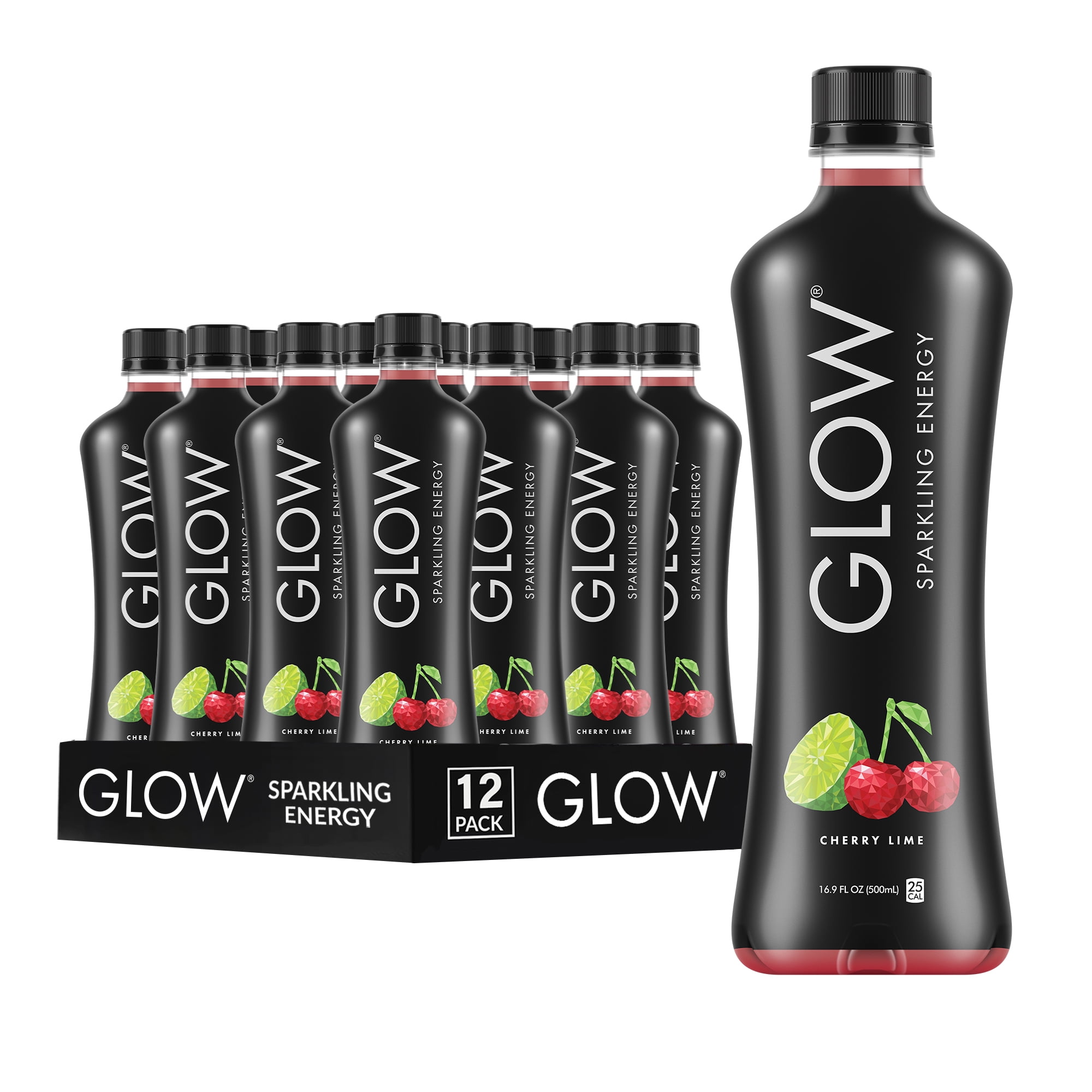 GLOW® Beverages Sparkling Energy - Cherry Lime - 16.9oz PET - 12 Pack ...