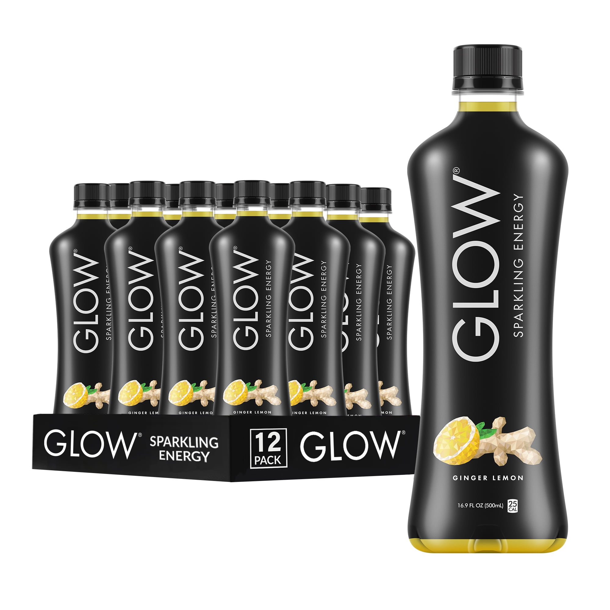 GLOW® Beverages Sparkling Energy - Ginger Lemon - 16.9oz PET - 12 Pack ...