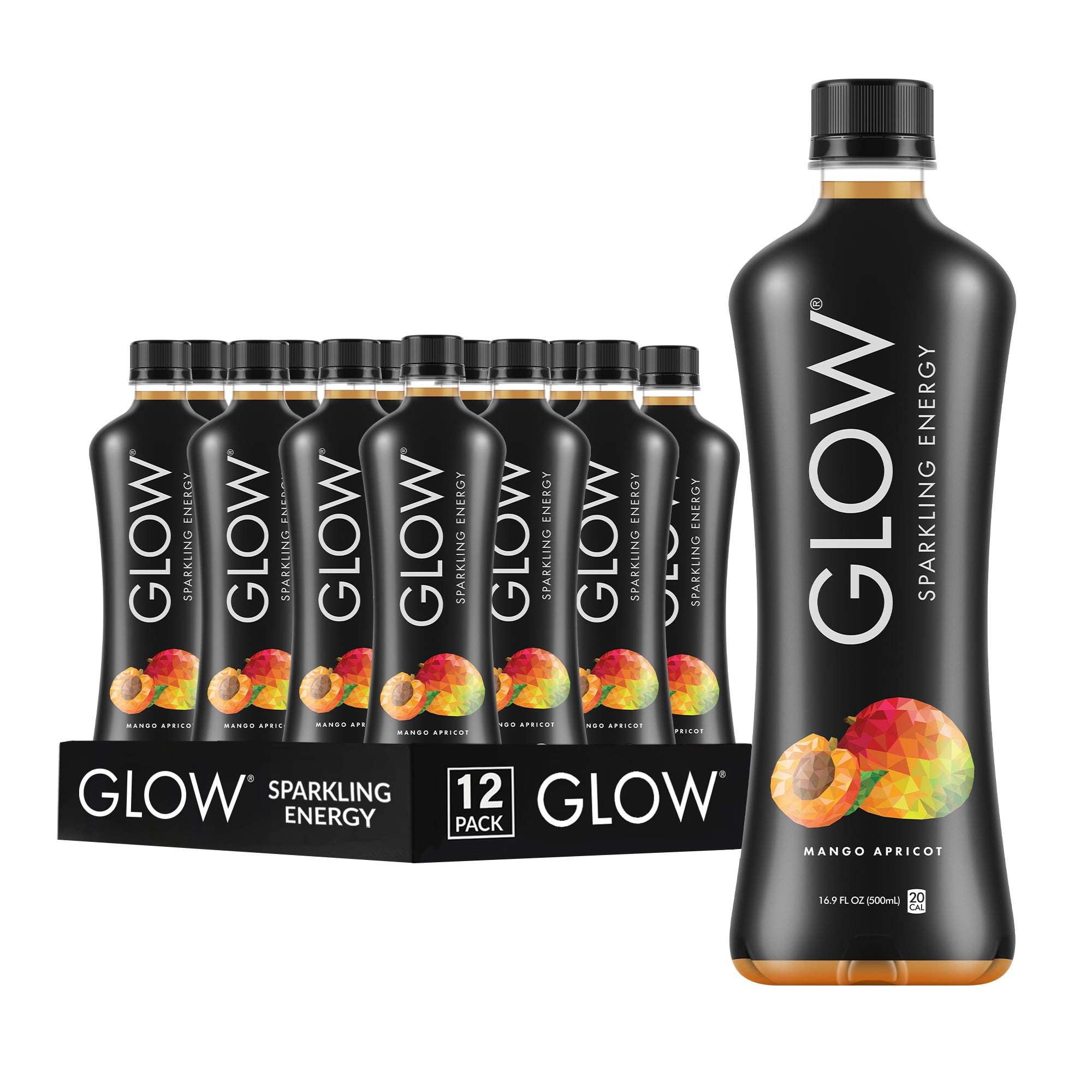 GLOWÂ® Beverages Sparkling Energy Drink, Mango Apricot, 16.9oz Bottle ...