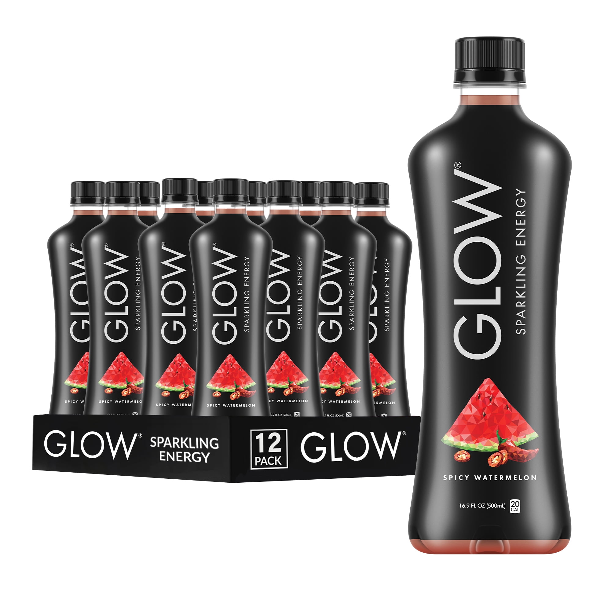 GLOW® Beverages Sparkling Energy - Spicy Watermelon - 16.9oz PET - 12 ...