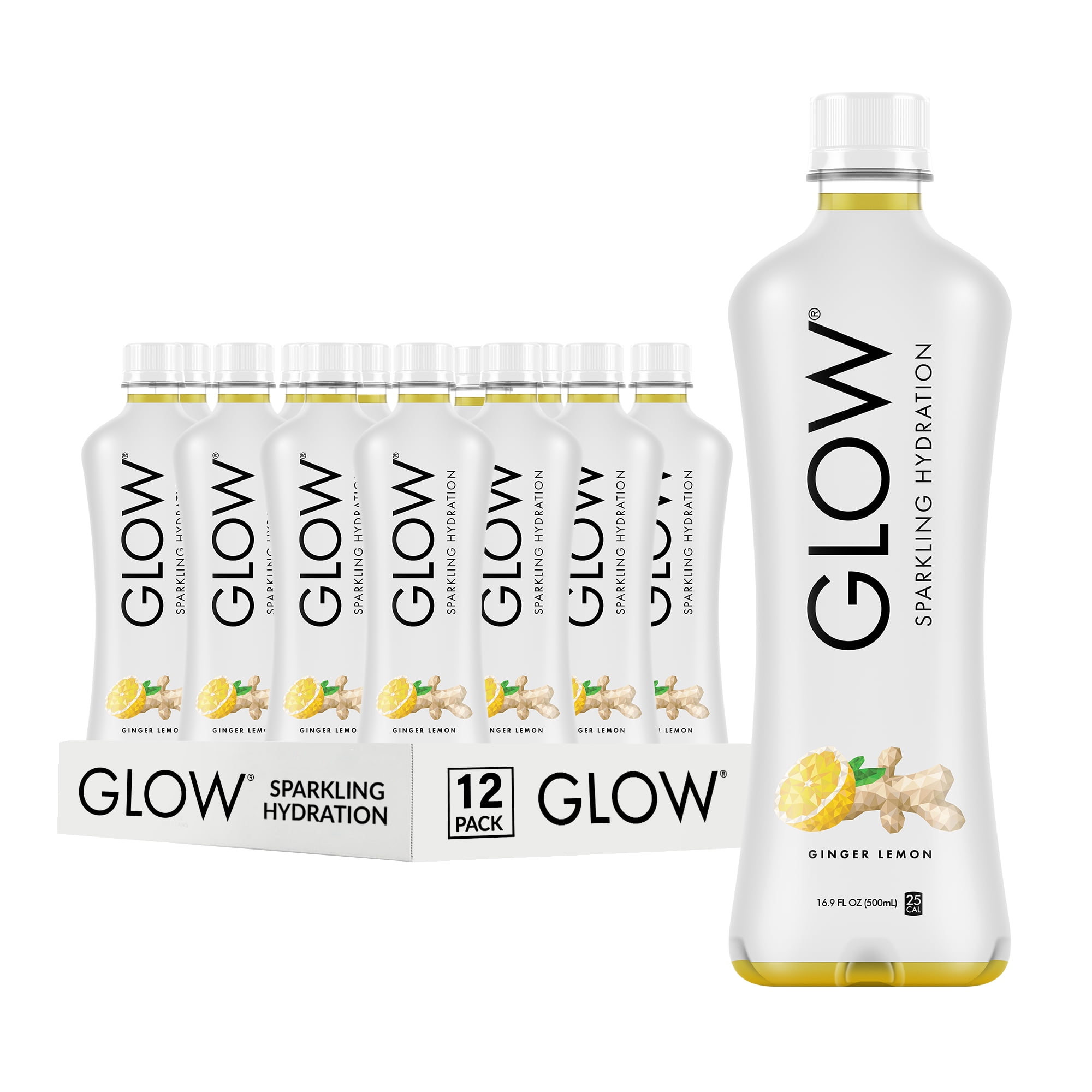 GLOW® SPARKLING HYDRATION - GINGER LEMON - 16.9oz PET - 12 PACK ...