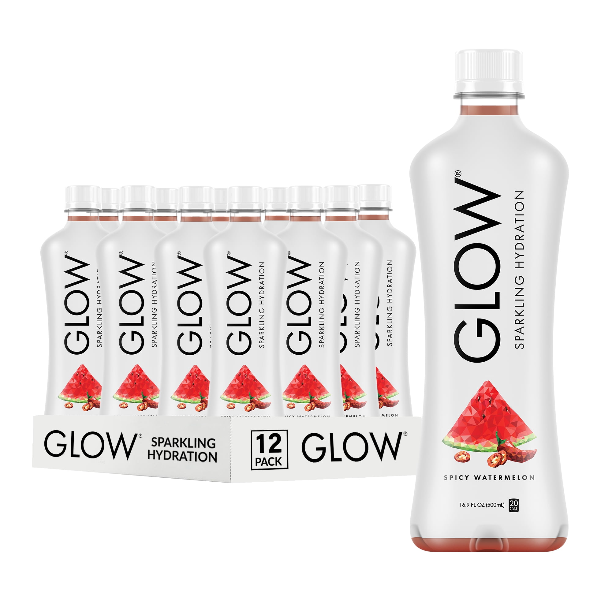 GLOW® SPARKLING HYDRATION - SPICY WATERMELON - 16.9oz PET - 12 PACK ...