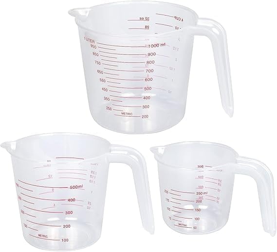 GLOWICK Plastic Measuring Cup with Handle Clear Liquid Measuring Cup ...