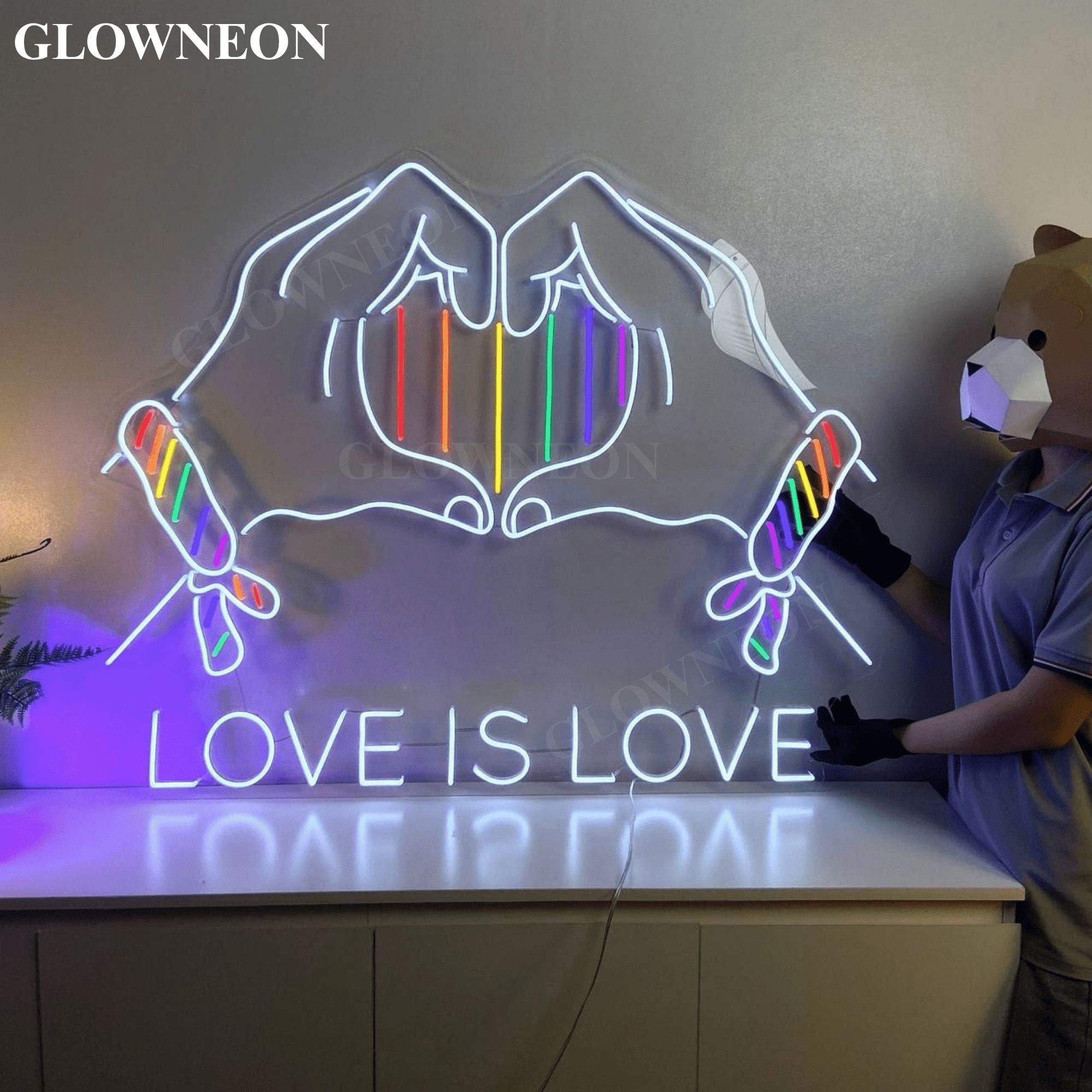 GLOWNEON Colorful LED Pride Sign, Vibrant LGBT Neon Wall Light for Home ...