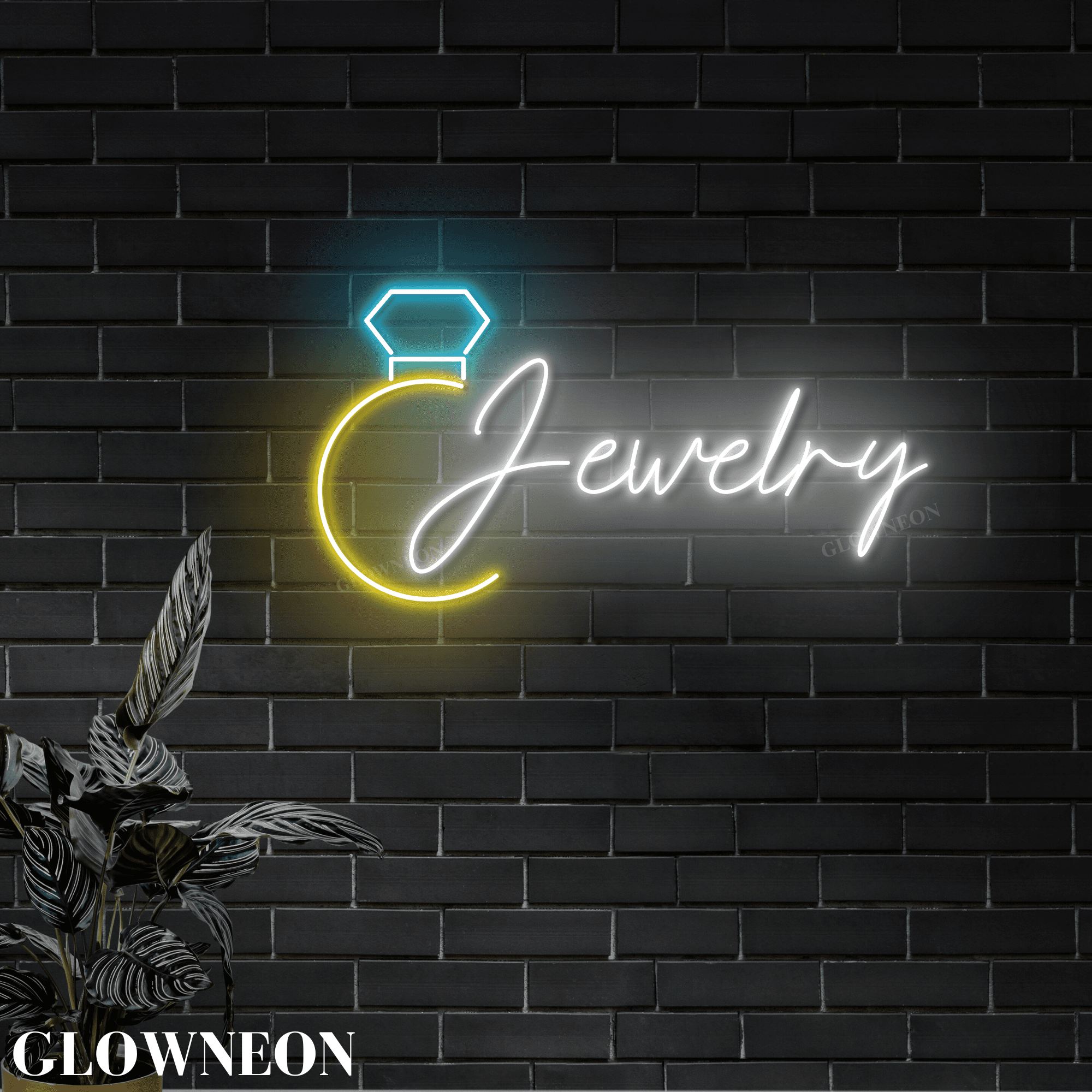 GLOWNEON Jewelry Neon Sign, LED Wall Decor for Jewelry Shops, Boutiques ...