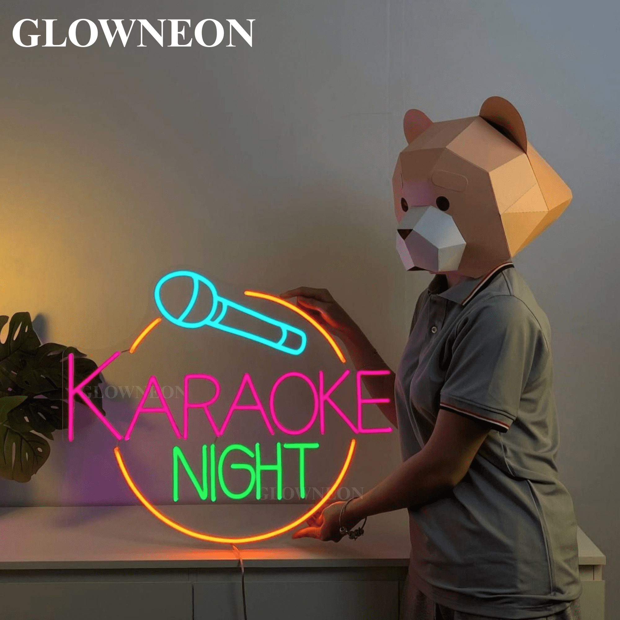 GLOWNEON Karaoke Night Neon Sign, LED Wall Decor for Karaoke Bars and ...