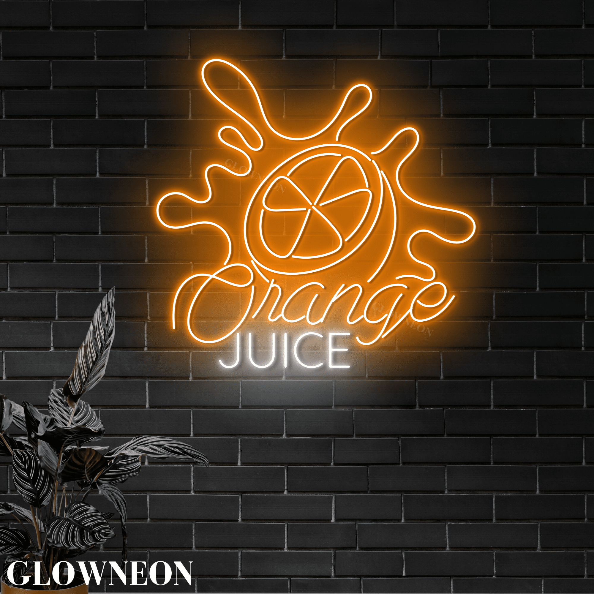 GLOWNEON Orange Juice Neon LED Sign, Wall Light Art for Juice Shops or ...